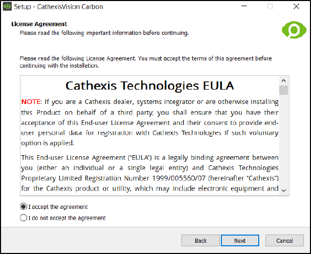 Installing Cathexis Carbon and Adding a new Account
